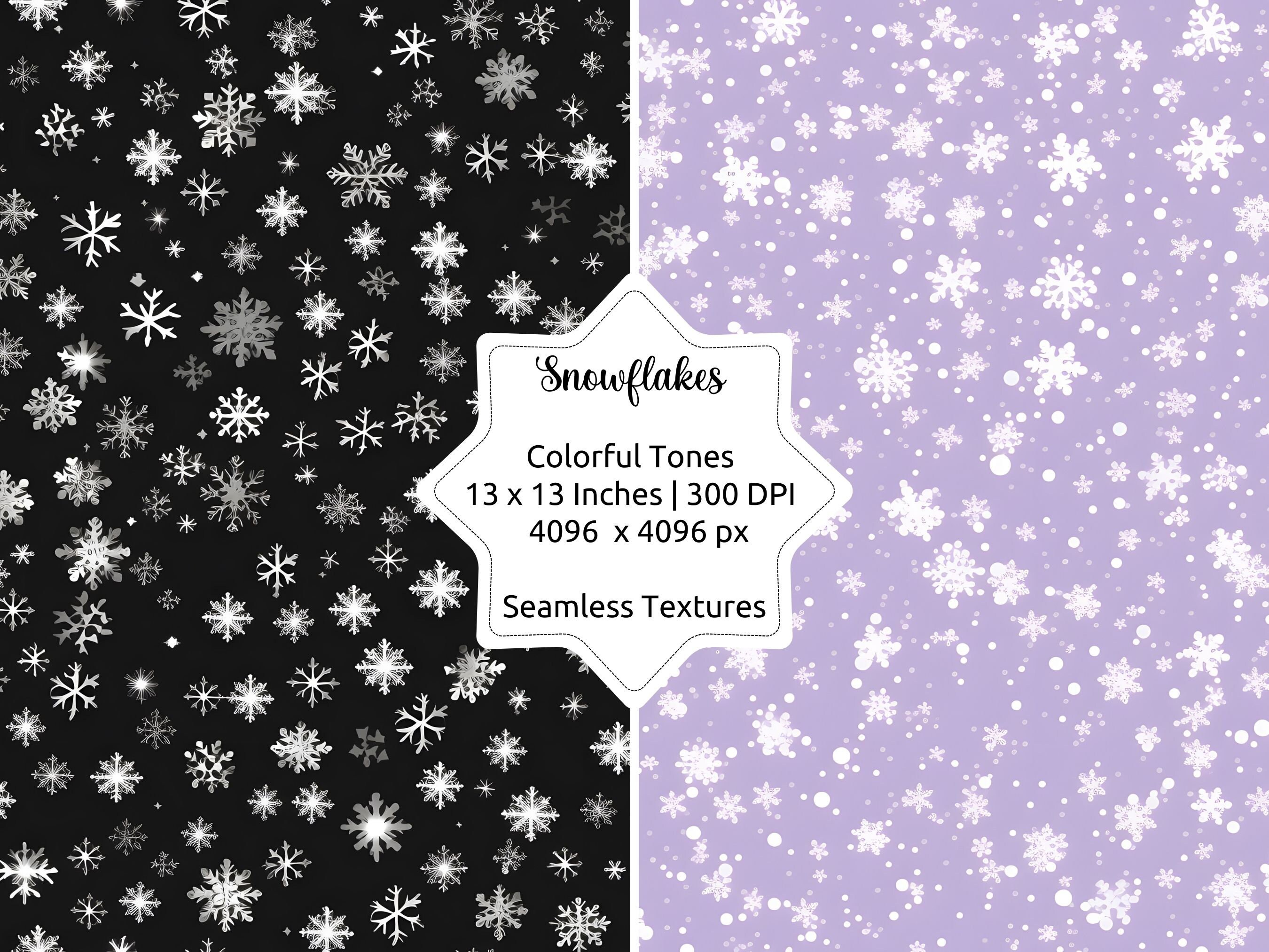 Falling Snowflake Background, Seamless Winter Digital Paper for ...