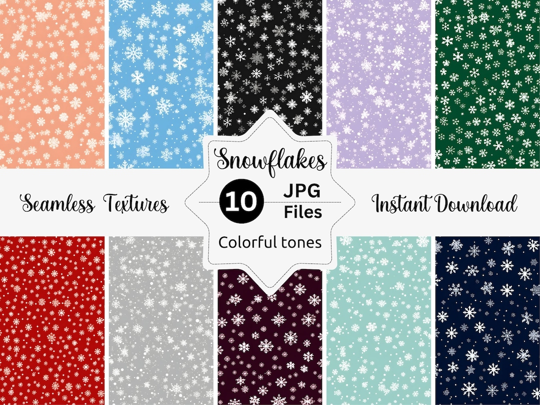 Falling Snowflake Background, Seamless Winter Digital Paper for ...