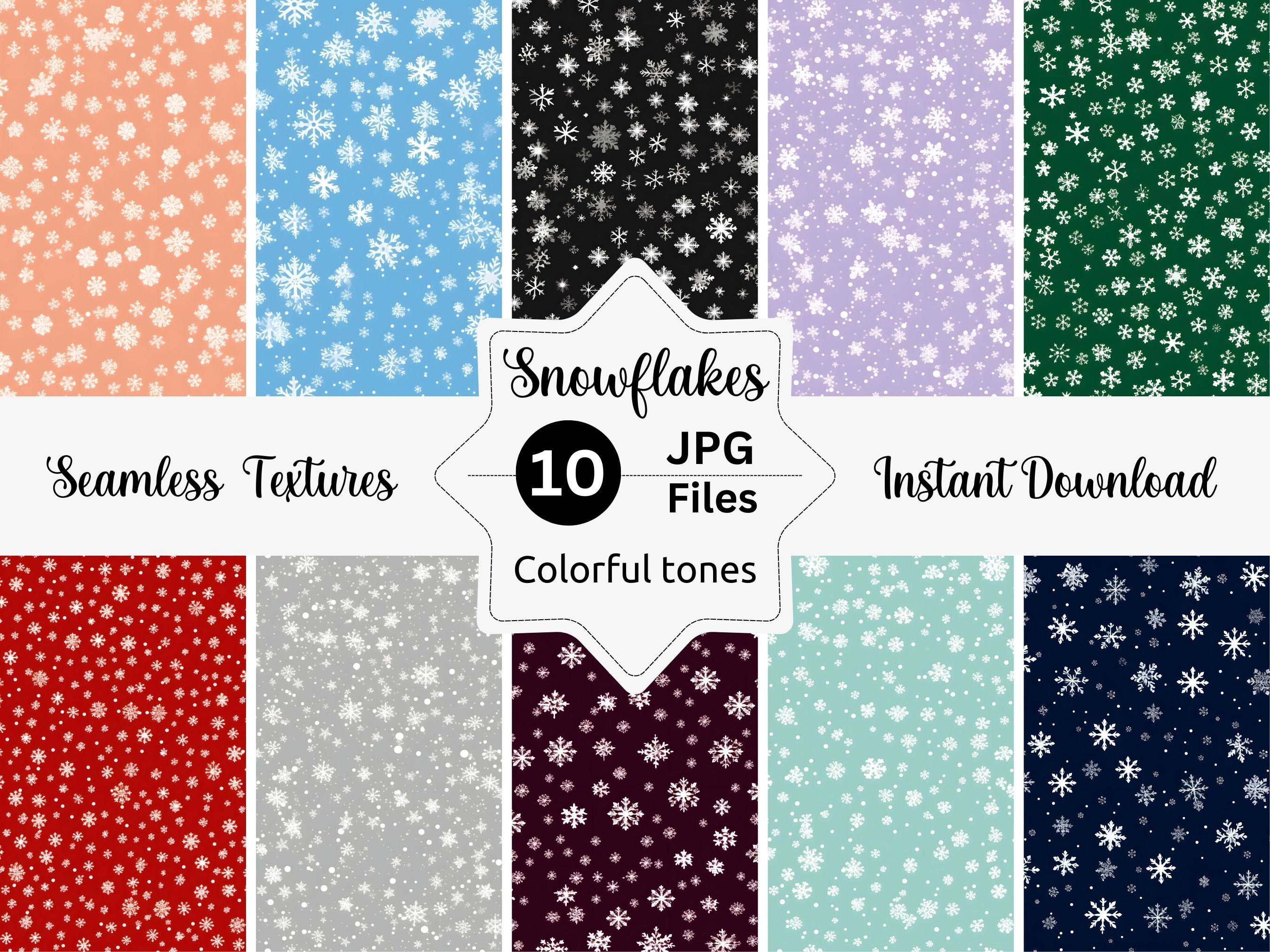 Falling Snowflake Background, Seamless Winter Digital Paper for ...