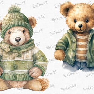 Watercolor Teddy Bear Clipart | Nursery Clipart | Costume Design ...