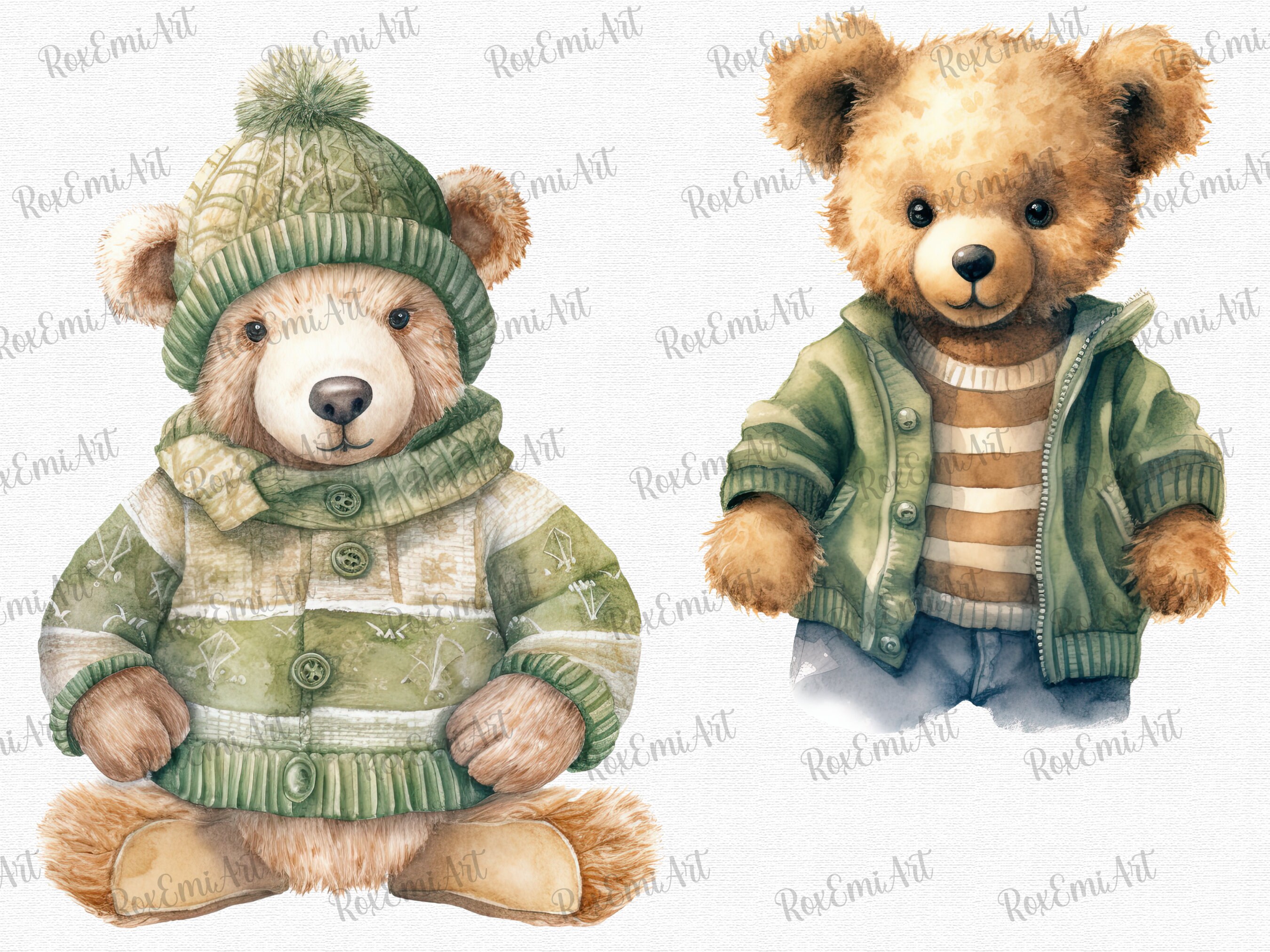 Watercolor Teddy Bear Clipart Nursery Clipart Costume Design Digital ...