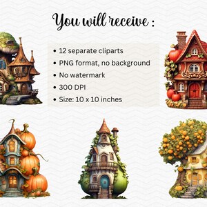 Fairy Garden House Clipart | 12 PNG Clipart | Cute Fairy Tale Clipart ...