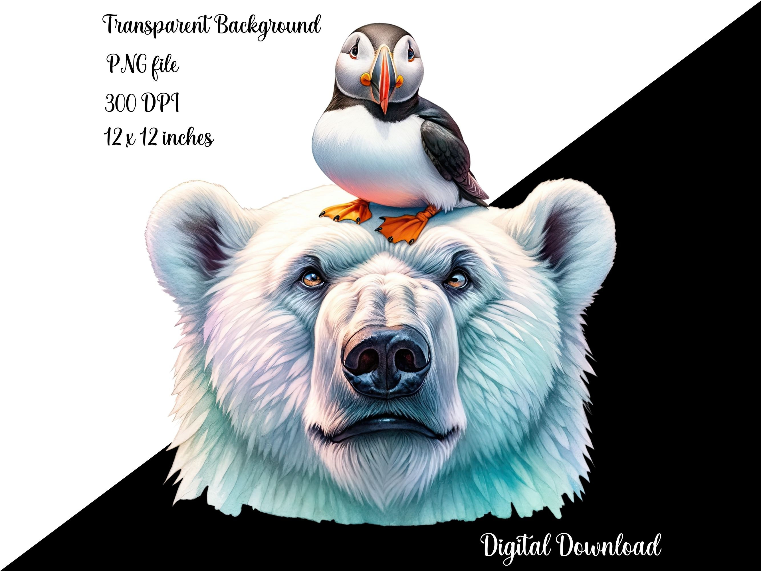 Polar Bear and Penguin Clipart. Ideal For: Bears Tshirt Design ...