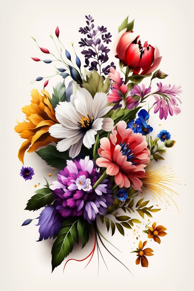 Bunch of Colorful Flowers 1 - Etsy