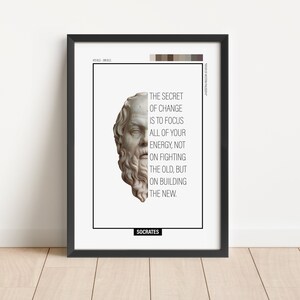 Socrates Poster, Greek Philosopher, Inspirational Quote, Motivational ...