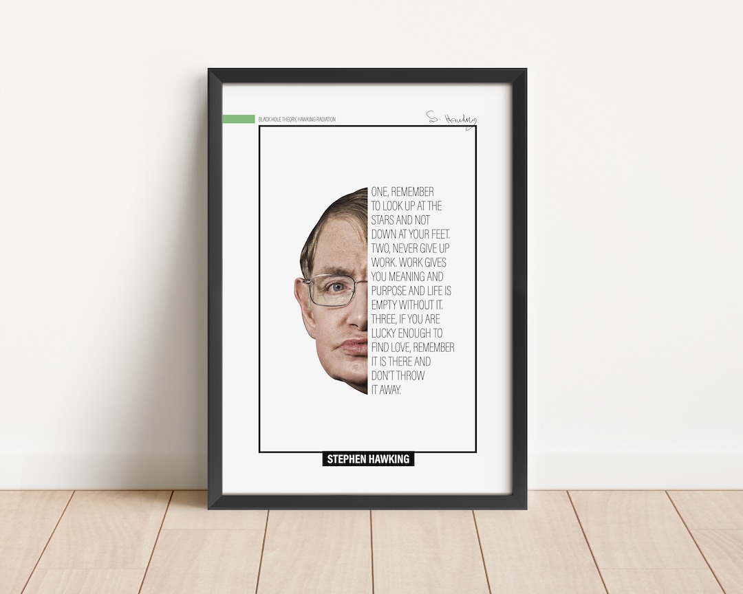 Stephen Hawking Poster, Remember to Look up at the Stars, Motivational ...
