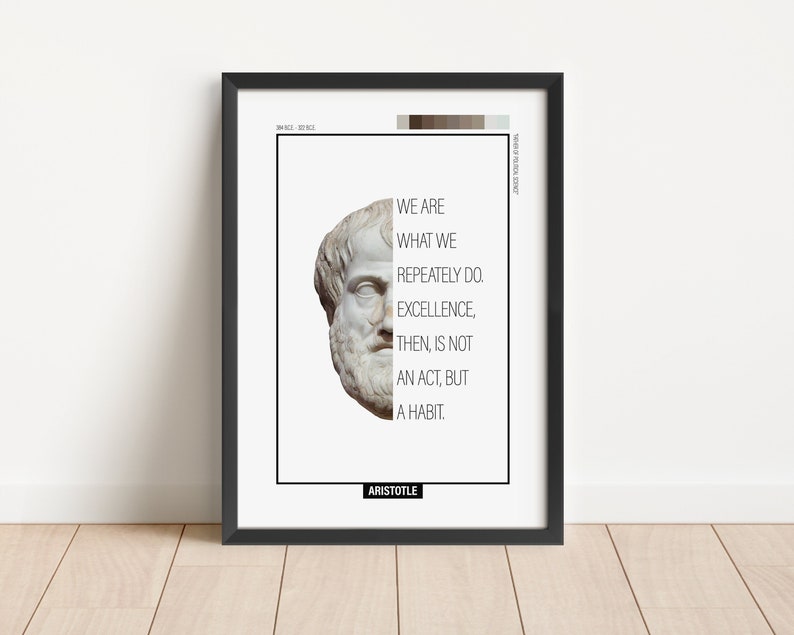 Aristotle Poster, Greek Philosopher, Inspirational Quote, Motivational ...