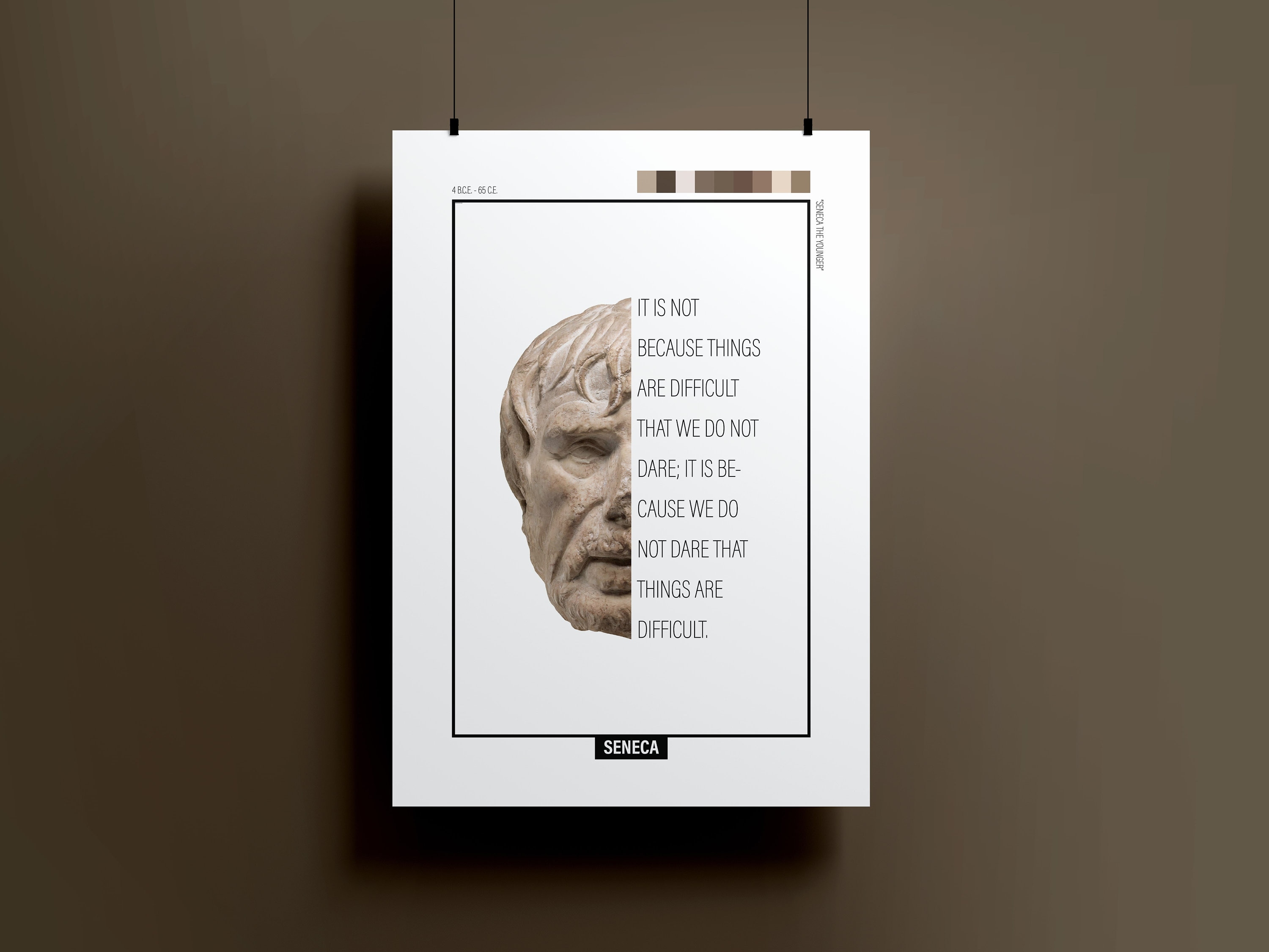 Seneca Poster, Greek Philosopher, Inspirational Stoic Quote ...