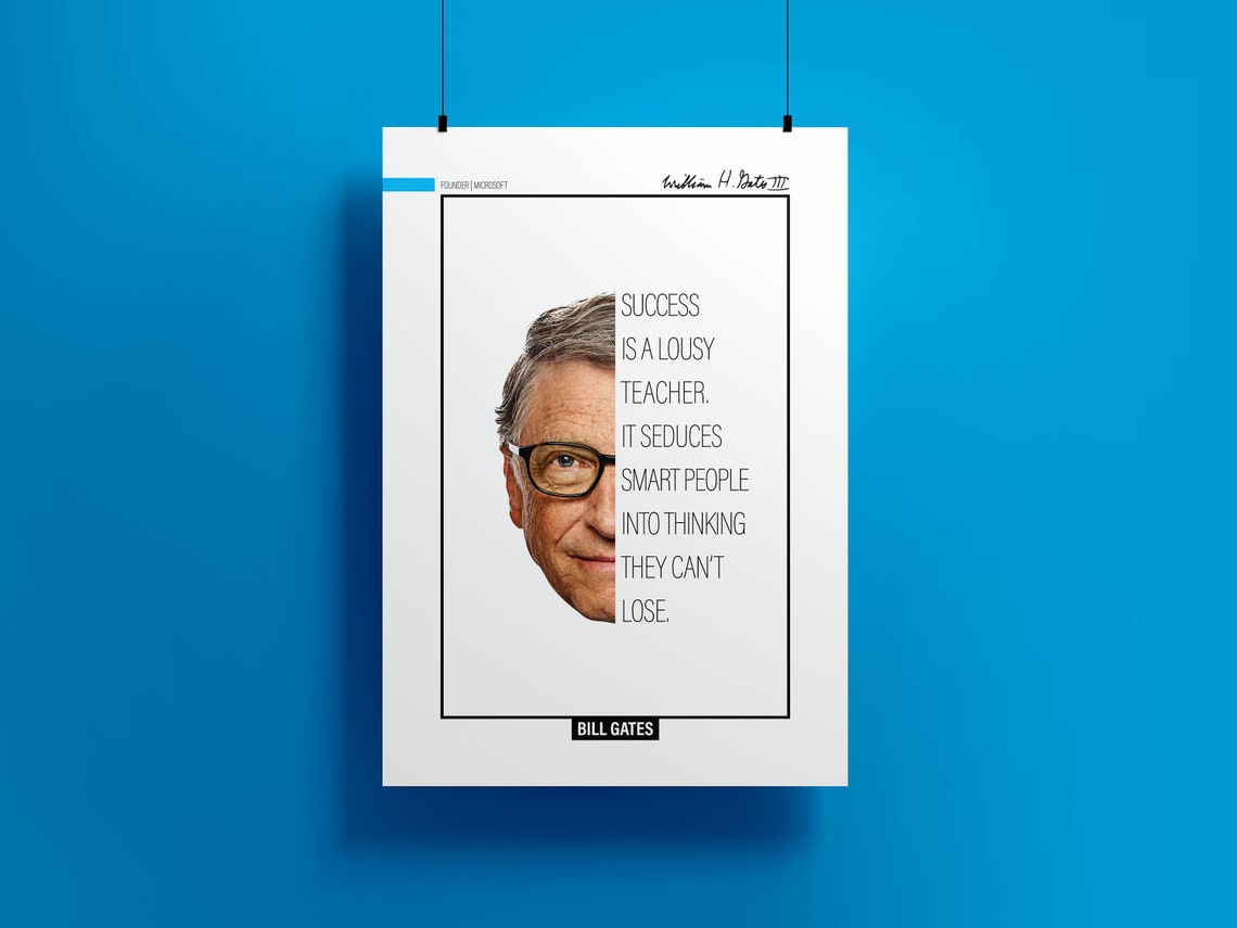 Bill Gates Poster, Founder of Microsoft, Inspirational Business Print ...