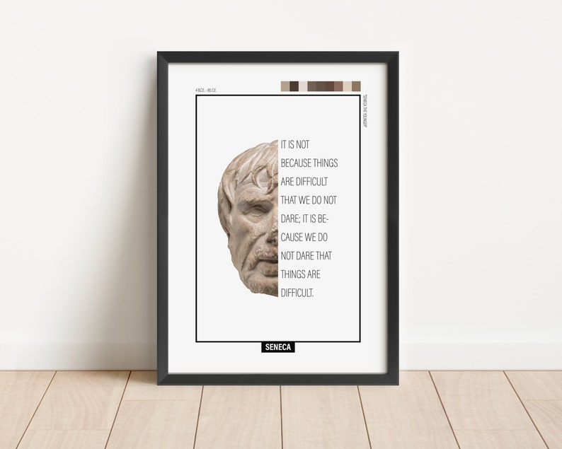 Seneca Poster, Greek Philosopher, Inspirational Stoic Quote ...
