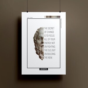 Socrates Poster, Greek Philosopher, Inspirational Quote, Motivational ...