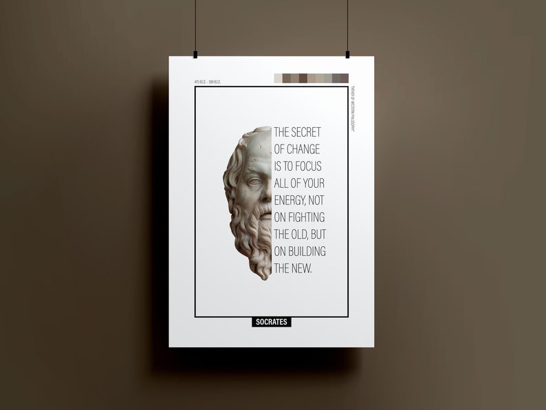 Socrates Poster, Greek Philosopher, Inspirational Quote, Motivational ...