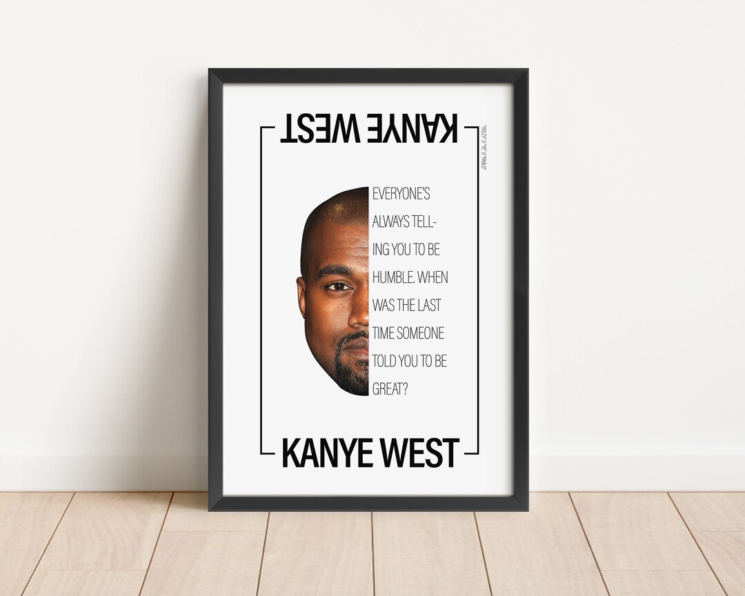 Kanye West Poster, Hip Hop Wall Art, Rap Music Digital Print, Hip-hop ...