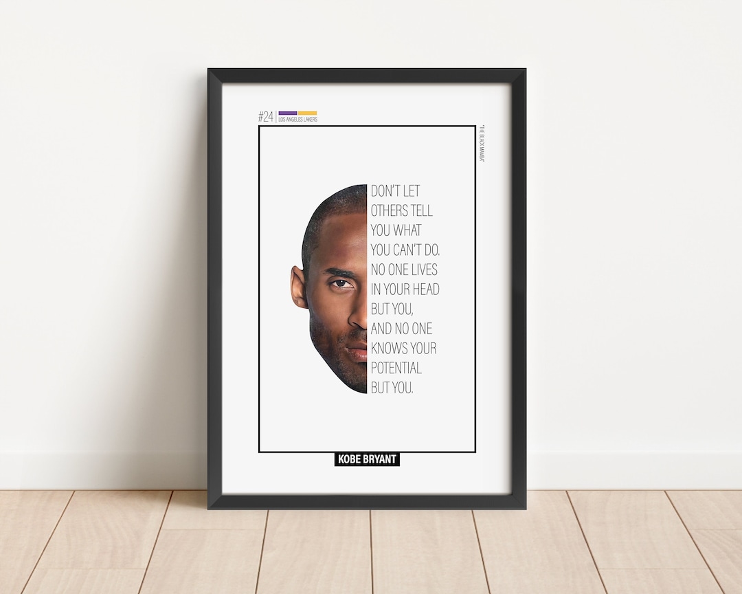 Kobe Bryant Poster, Inspirational Basketball Print, NBA Wall Art ...