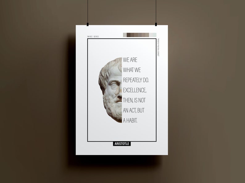 Aristotle Poster, Greek Philosopher, Inspirational Quote, Motivational ...
