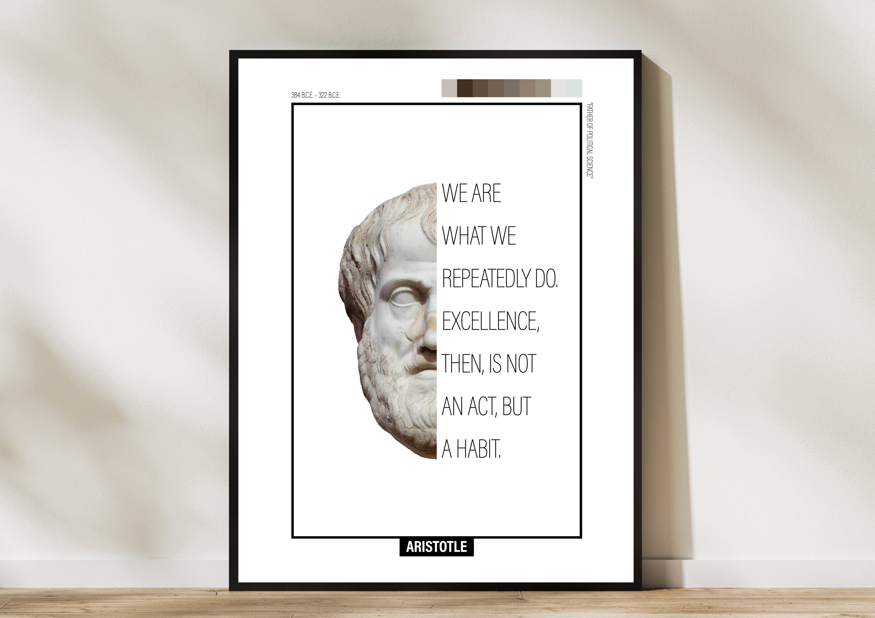 Aristotle Poster, Greek Philosopher, Inspirational Quote, Motivational ...