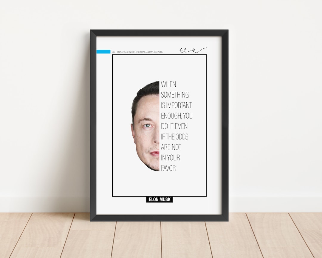 Elon Musk Poster, CEO Tesla, Spacex, Twitter, Inspirational Business ...