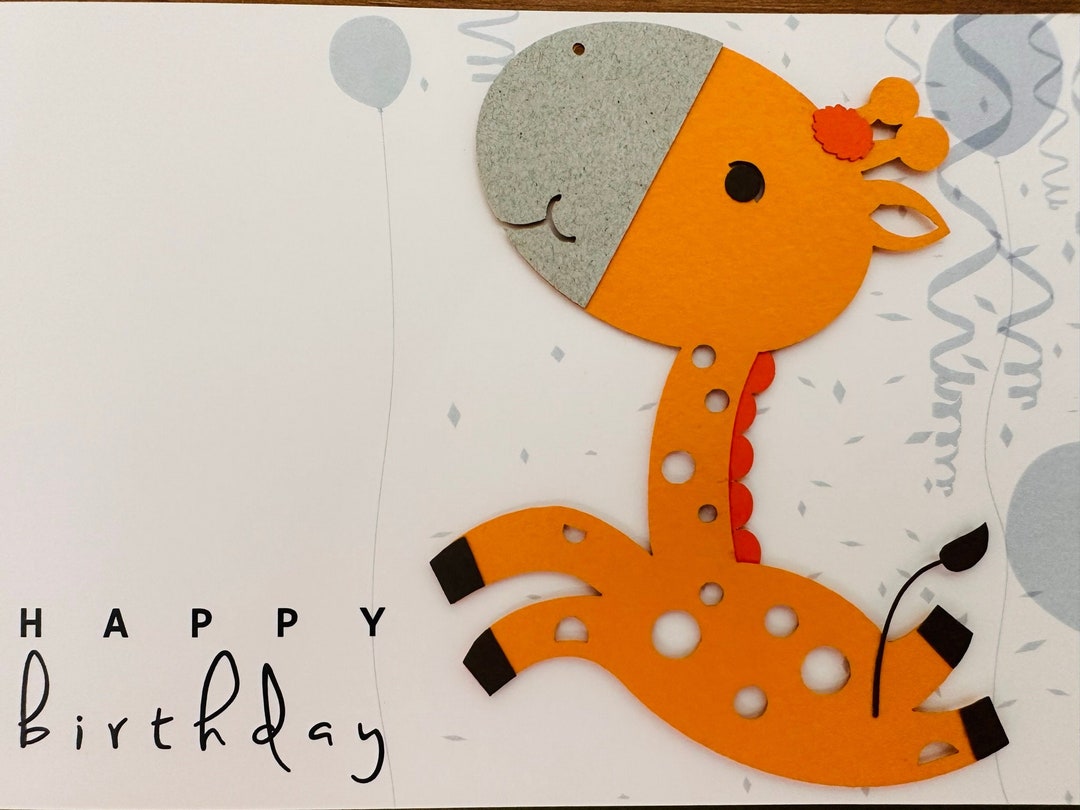 Happy Giraffe/ Birthday Wishes/ Unique/ Handmade/ Cute Animal/ 3D ...
