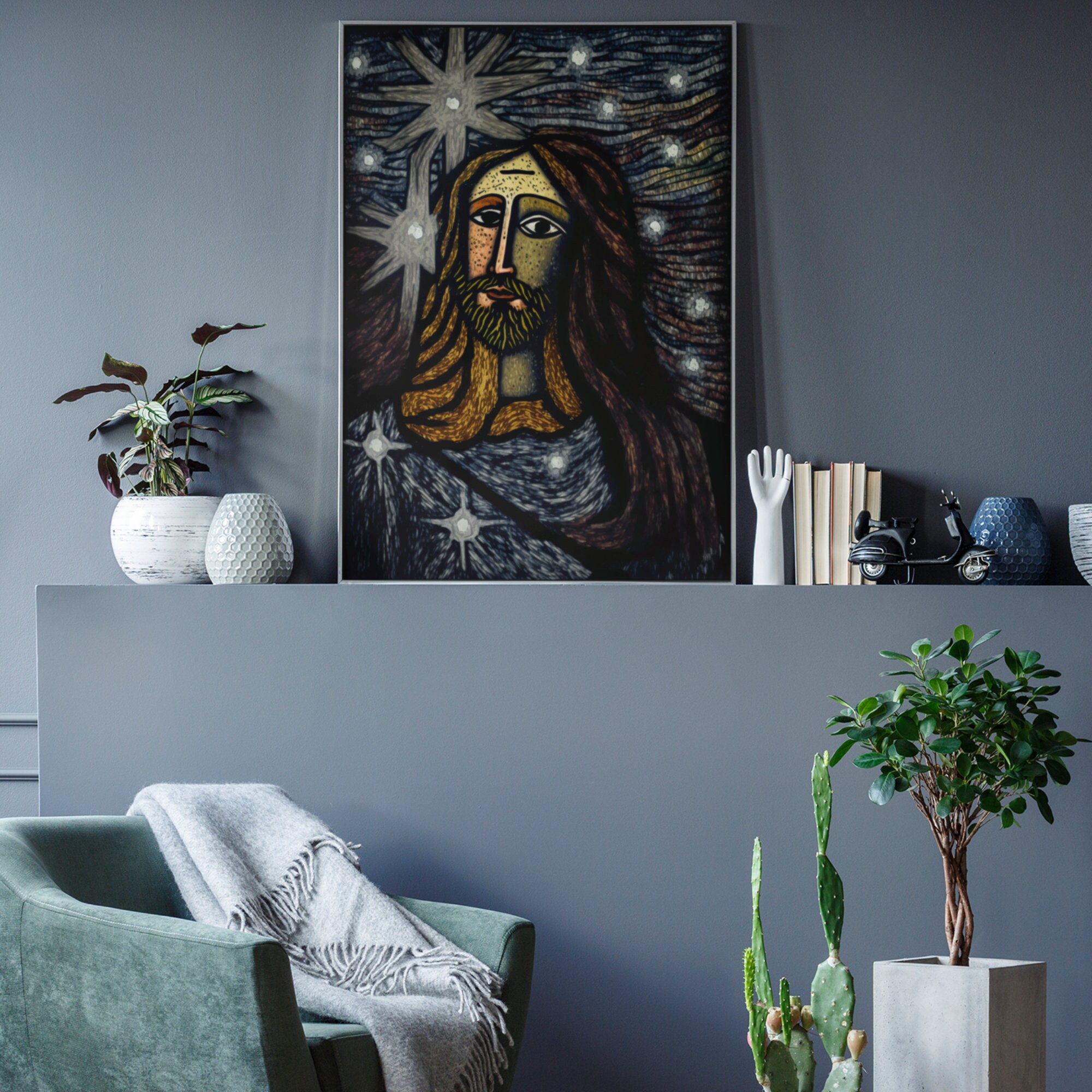 Jesus, Van Gogh, Picasso, AI Art, Digital Art, Wall Art, Printable Art ...