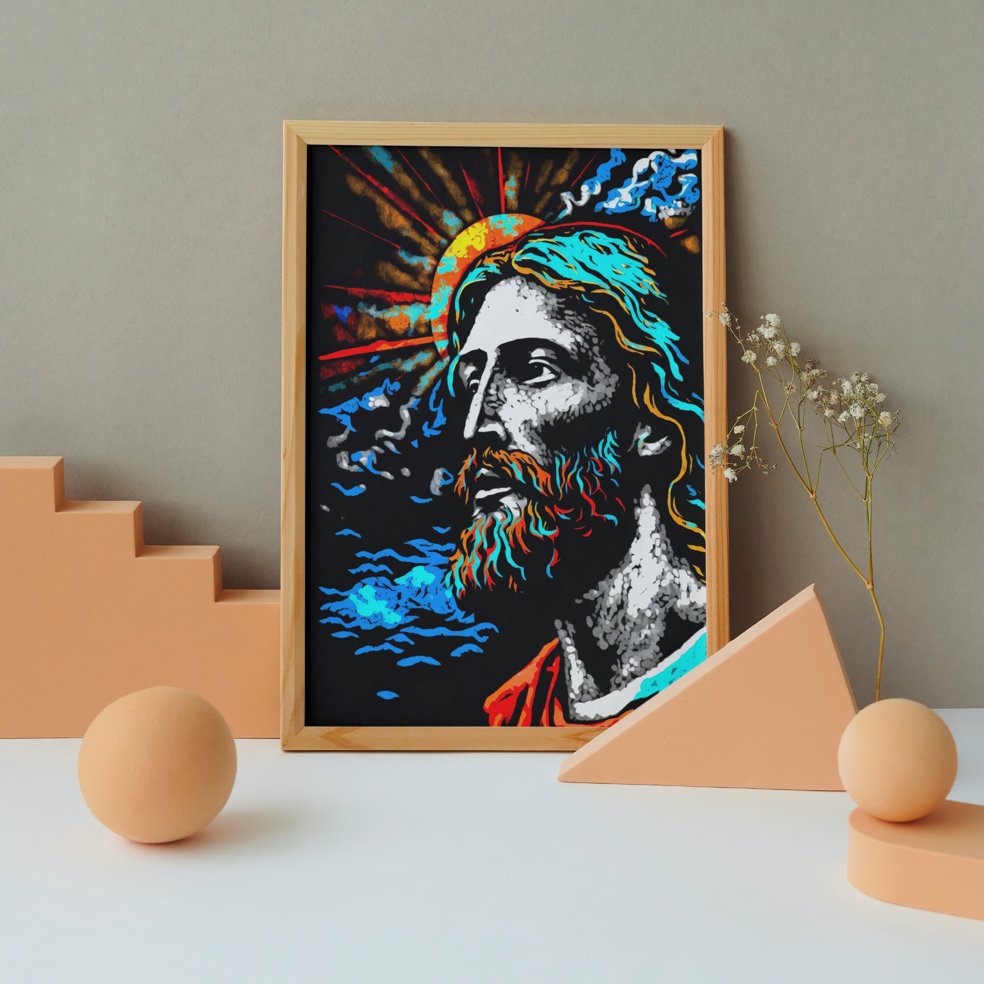 Jesus, Van Gogh, Picasso Inspired Digital AI Art, Printable Art, - Etsy