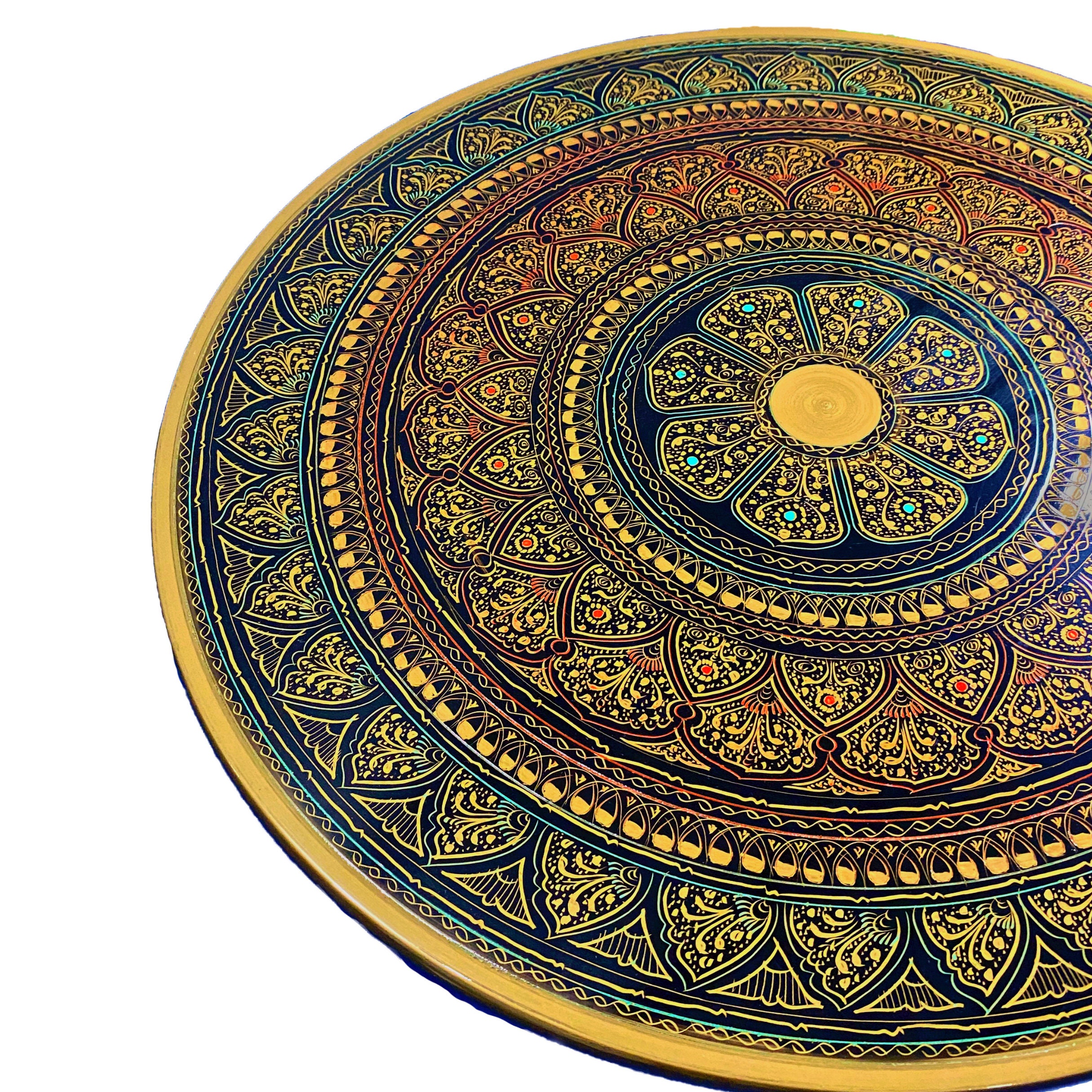 Coffee Table Wooden Hand Painted With Protection Lear, Side Sofa Table ...