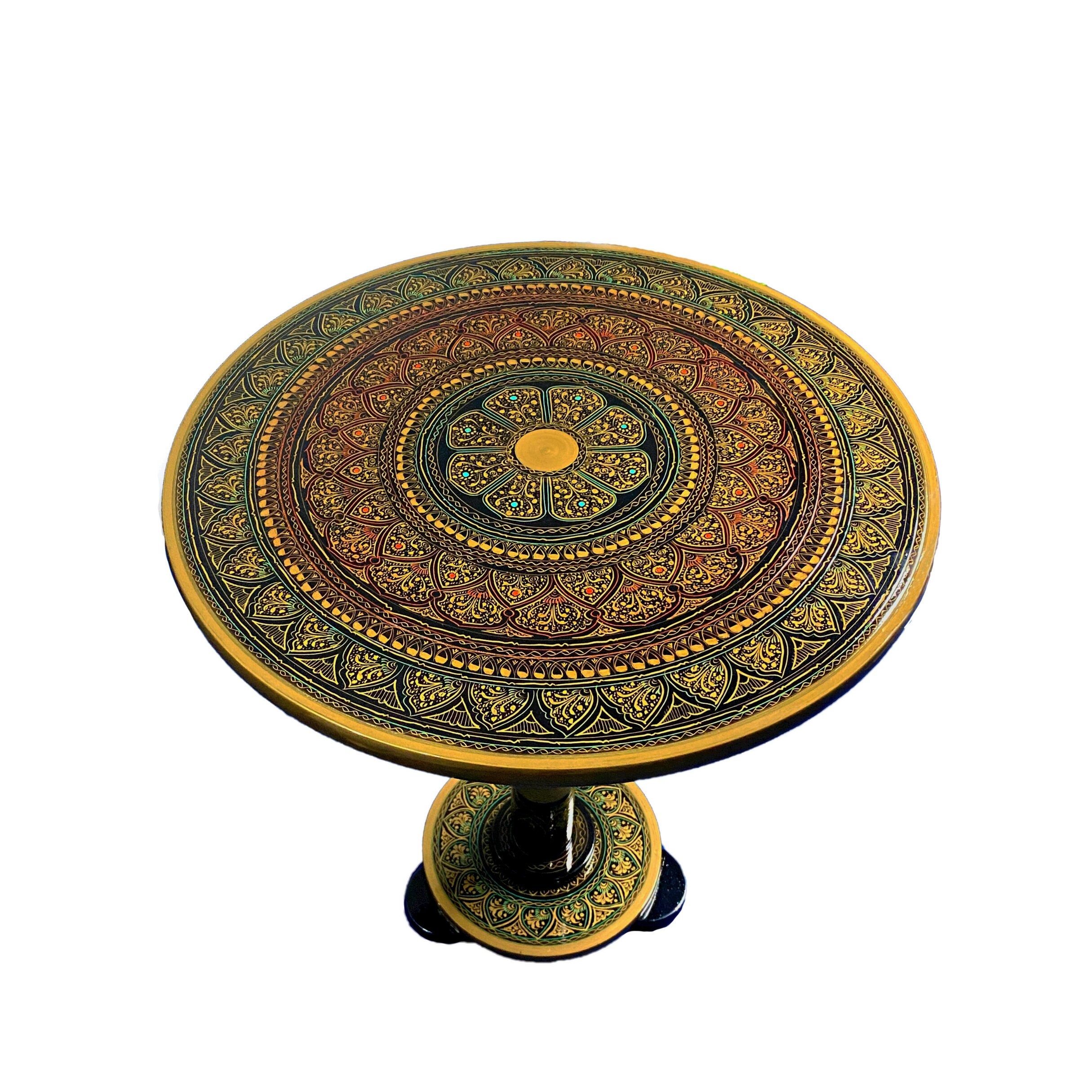 Coffee Table Wooden Hand Painted With Protection Lear, Side Sofa Table ...