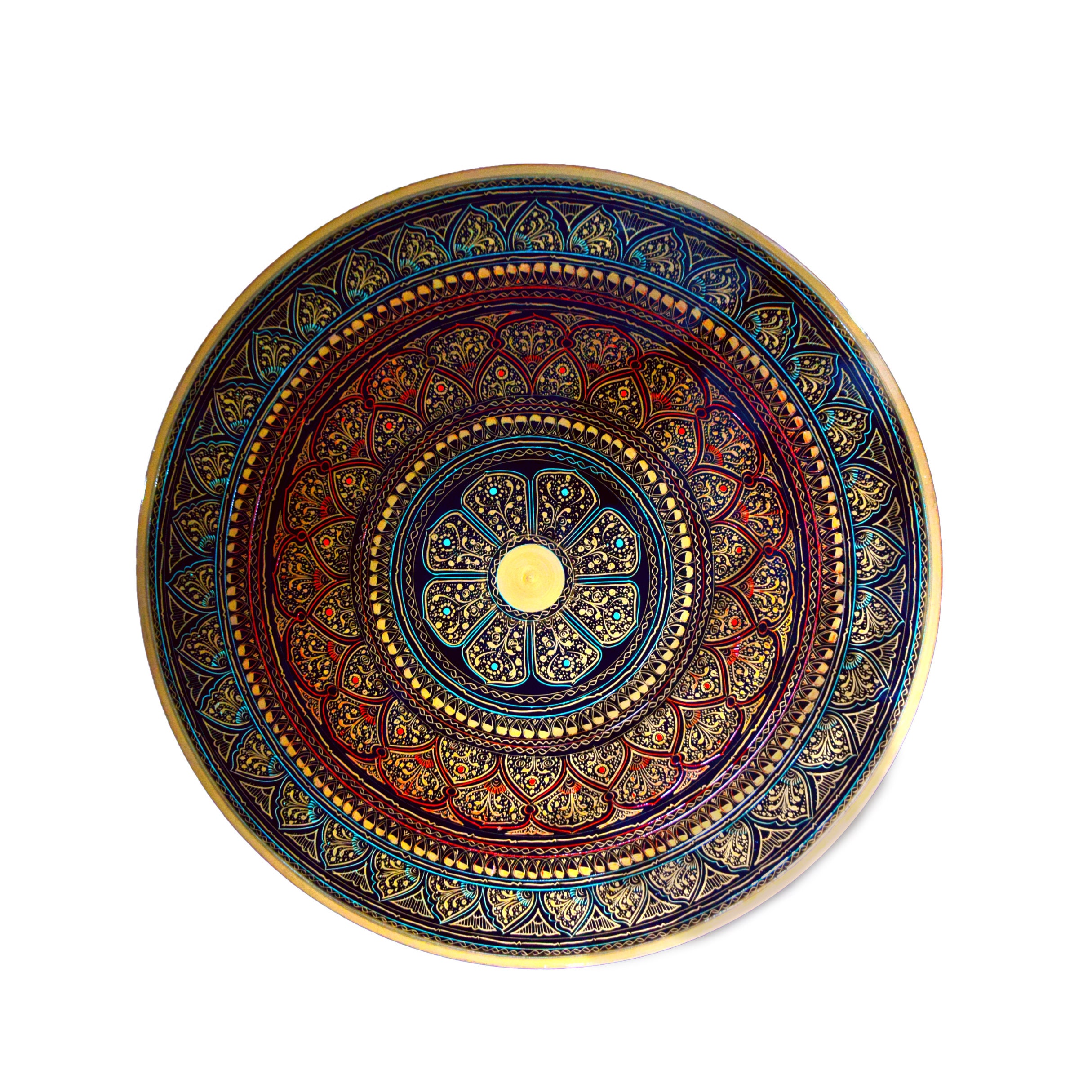 Coffee Table Wooden Hand Painted With Protection Lear, Side Sofa Table ...