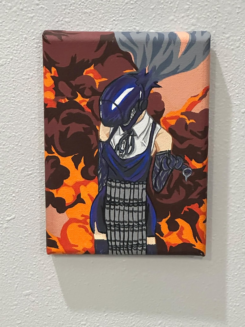 Chainsaw Man Anime Reze Bomb Devil Painting on Canvas 5" X 7" - Etsy