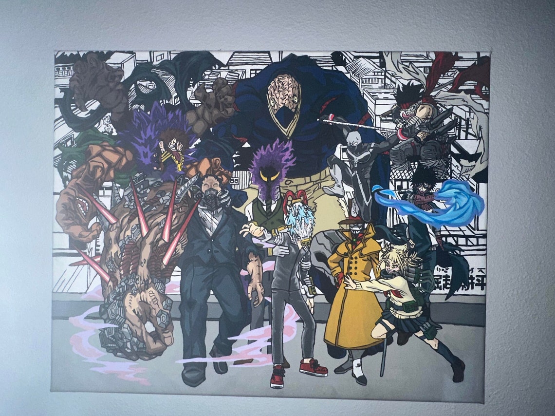 My Hero Academia MHA Villains Anime Painting on Canvas 16" X 20" - Etsy