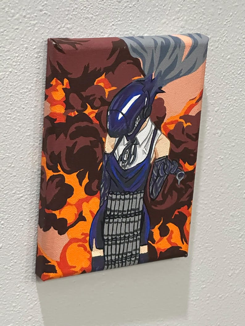Chainsaw Man Anime Reze Bomb Devil Painting on Canvas 5" X 7" - Etsy