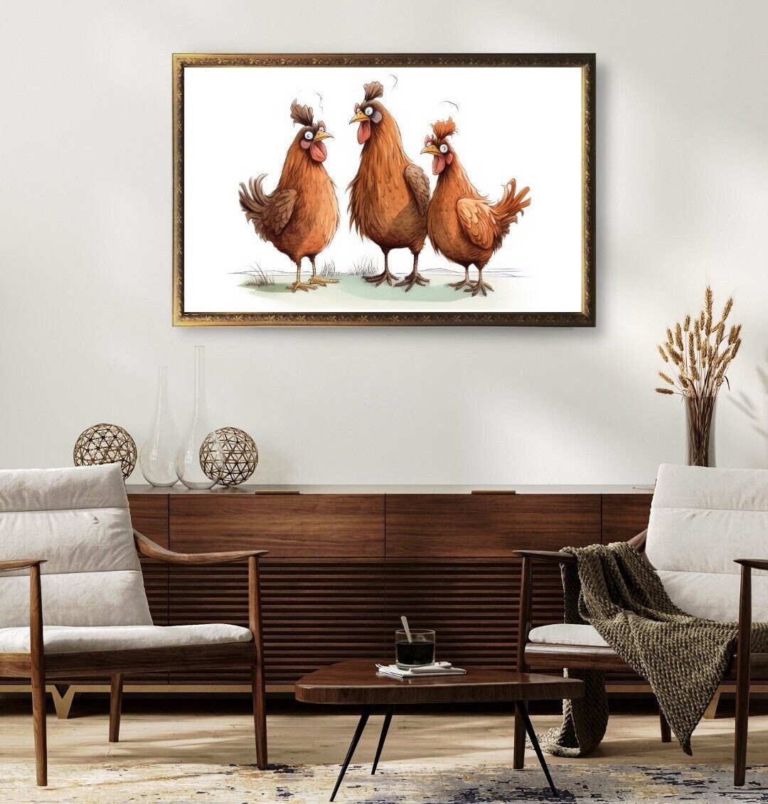 Three French Hens Print - Etsy