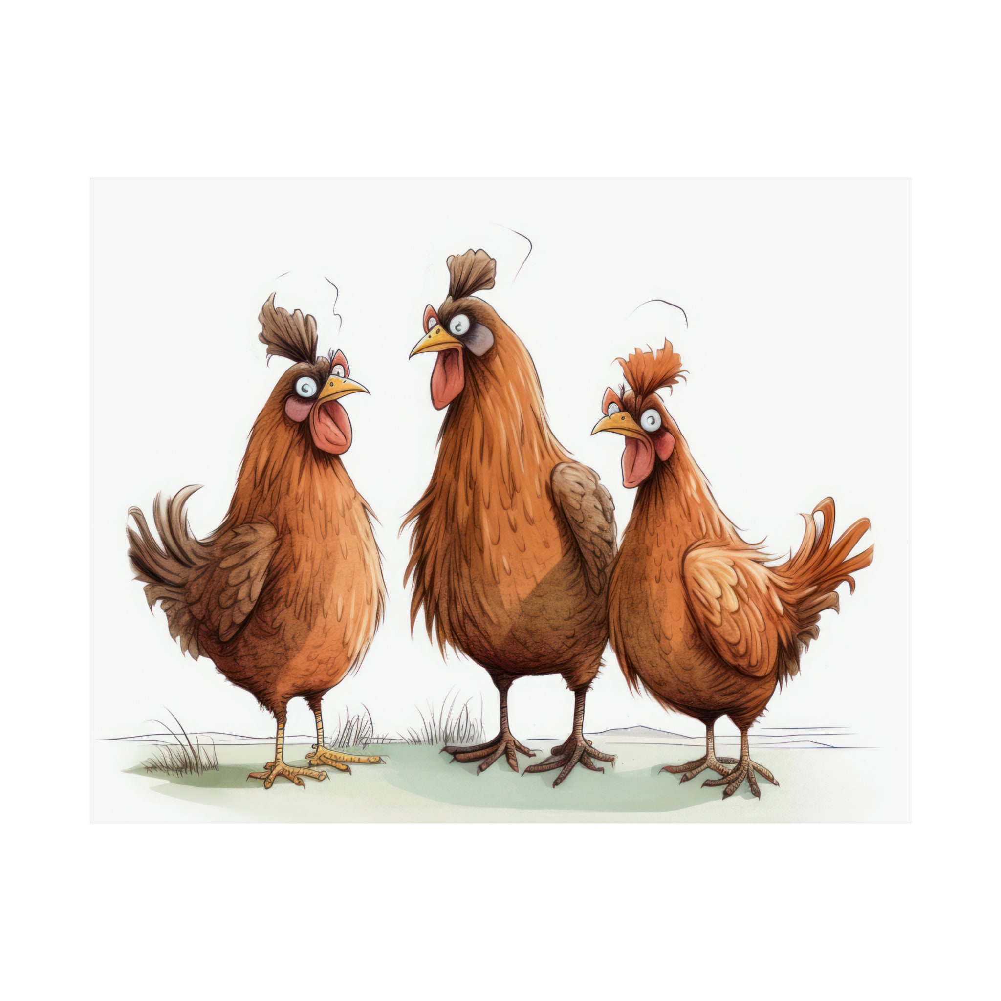Three French Hens Print - Etsy