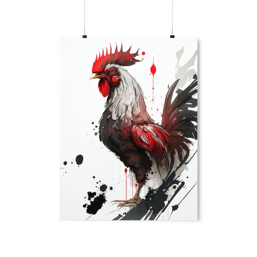 One Legged Roo Rooster Poster Farmhouse Wall Decor Country - Etsy