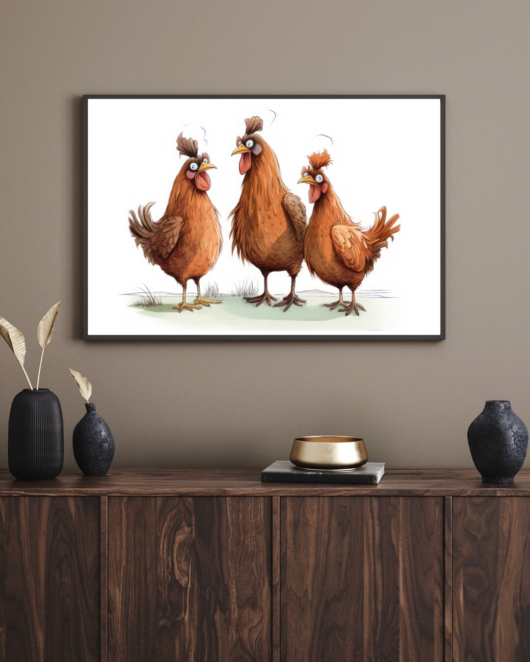Three French Hens Print - Etsy
