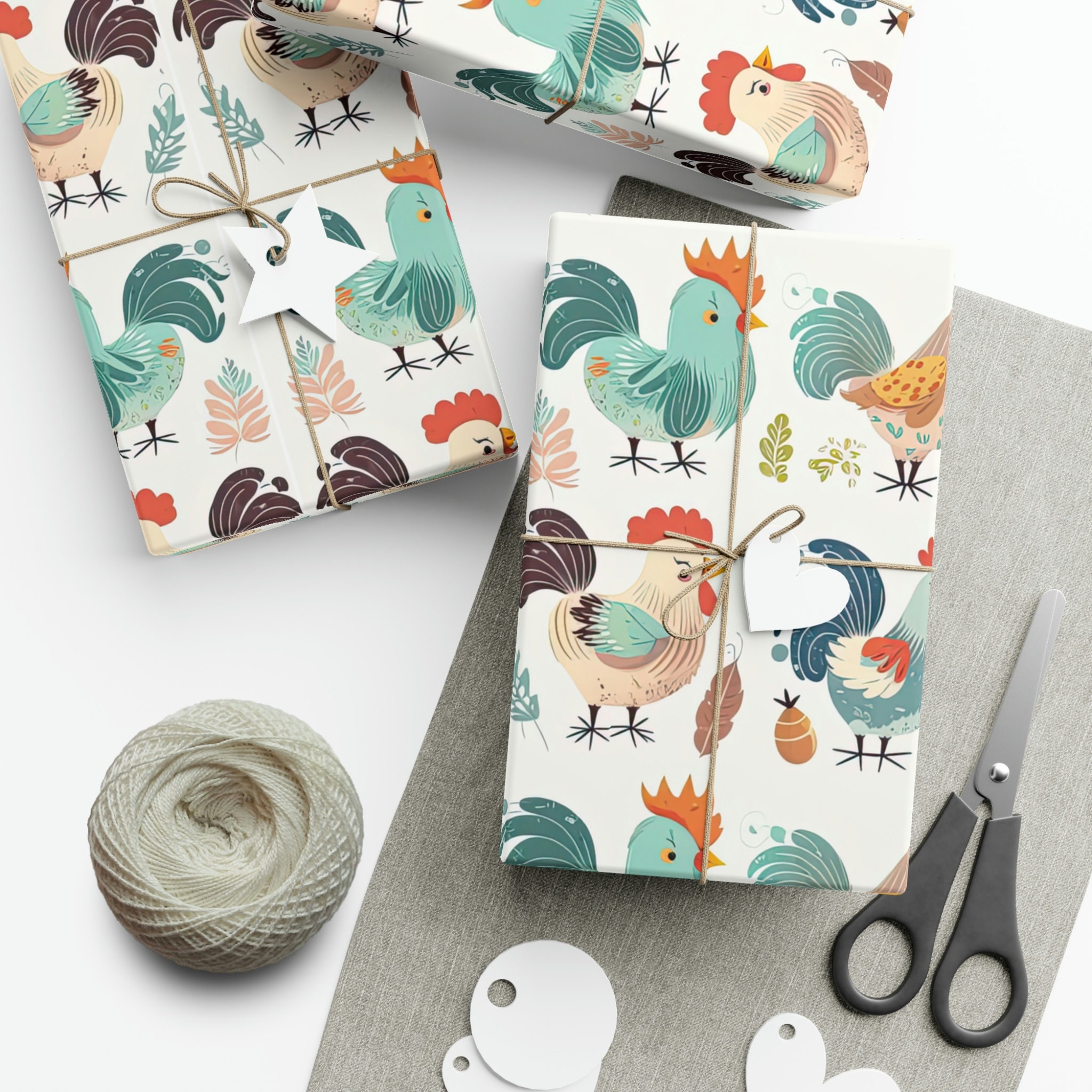 Chicken Themed Gift Wrapping Paper - Etsy