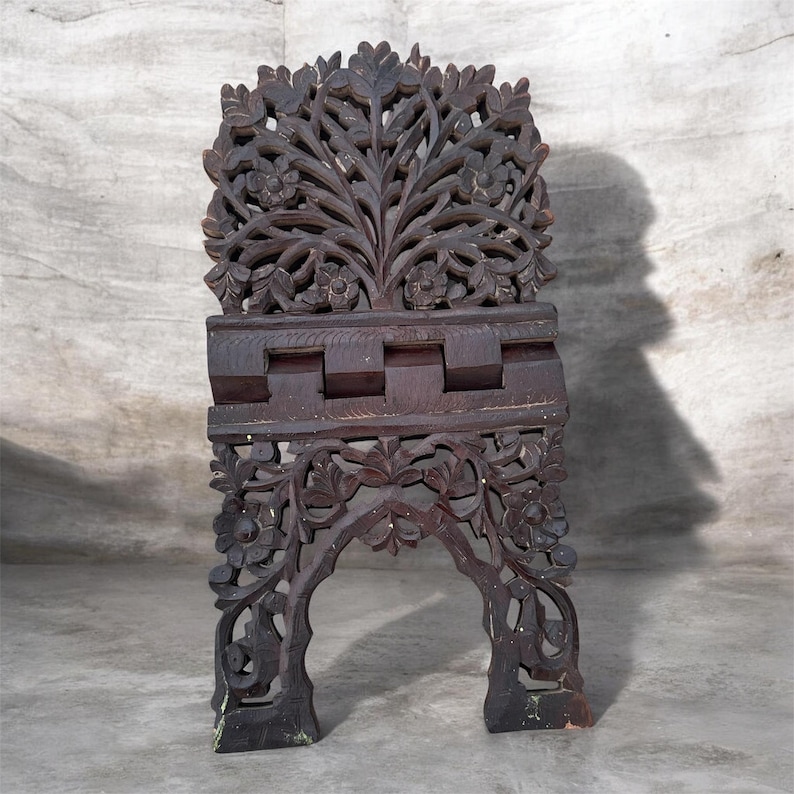 Hand Carved Wooden Quran Stand | Foldable Rehal Book Holder | Islamic ...