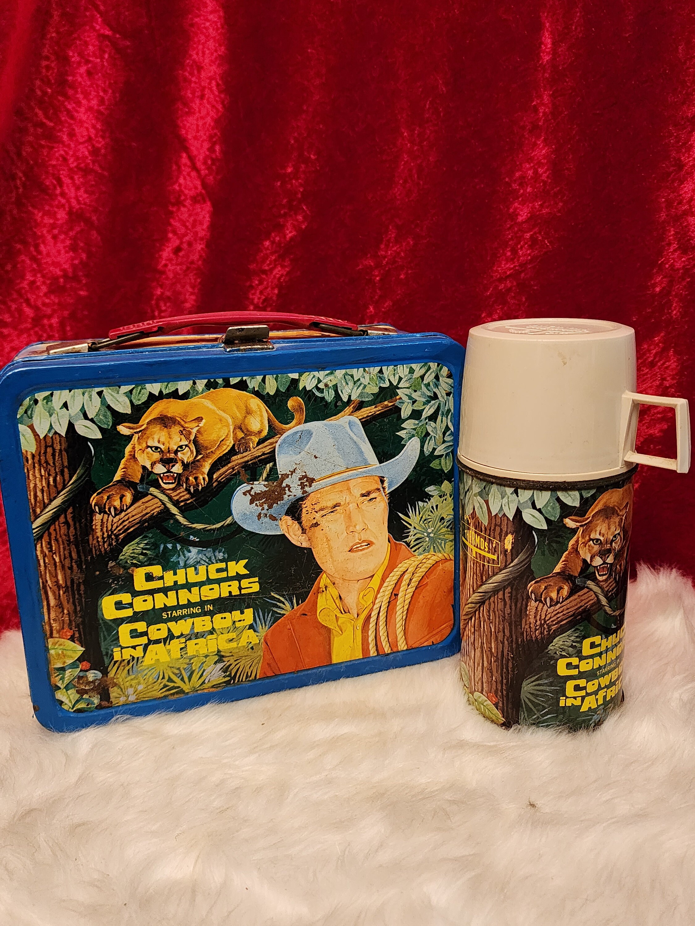Vintage 1968 Chuck Connors: Cowboy in Africa Metal Lunch Box *WITH ...