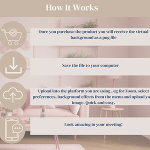 Pink Boho Virtual Background | Zoom Virtual Office | Office Background ...