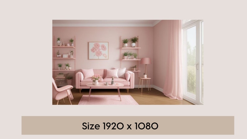 Pink Boho Virtual Background | Zoom Virtual Office | Office Background ...