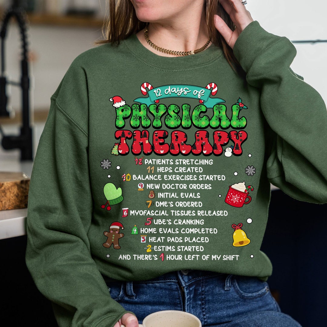 12 Days of Physical Therapy Christmas Shirt, Christmas Physical ...