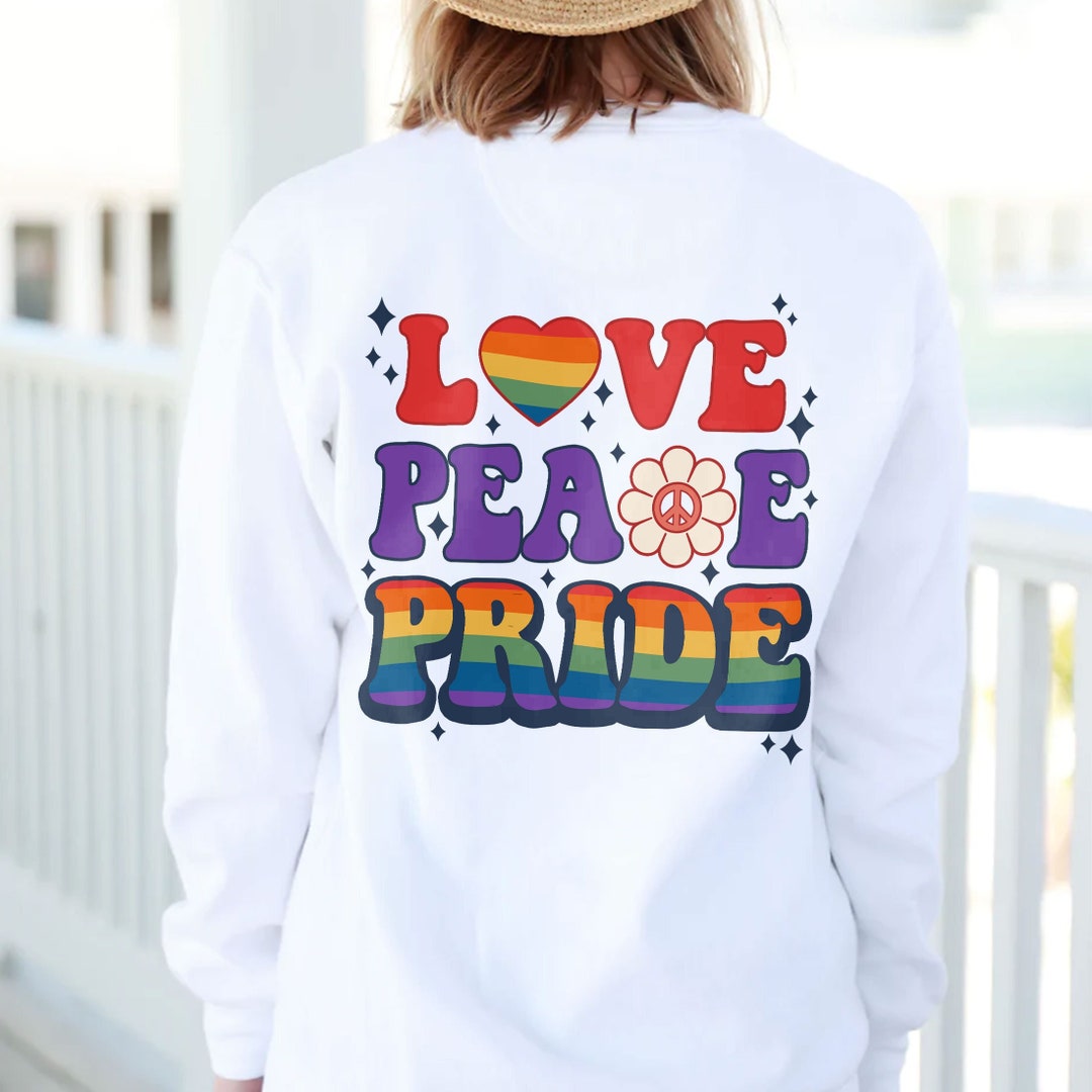 Pride Sweatshirt, Peace Love Equality Shirt, Pride Month Shirt, Lgbt ...