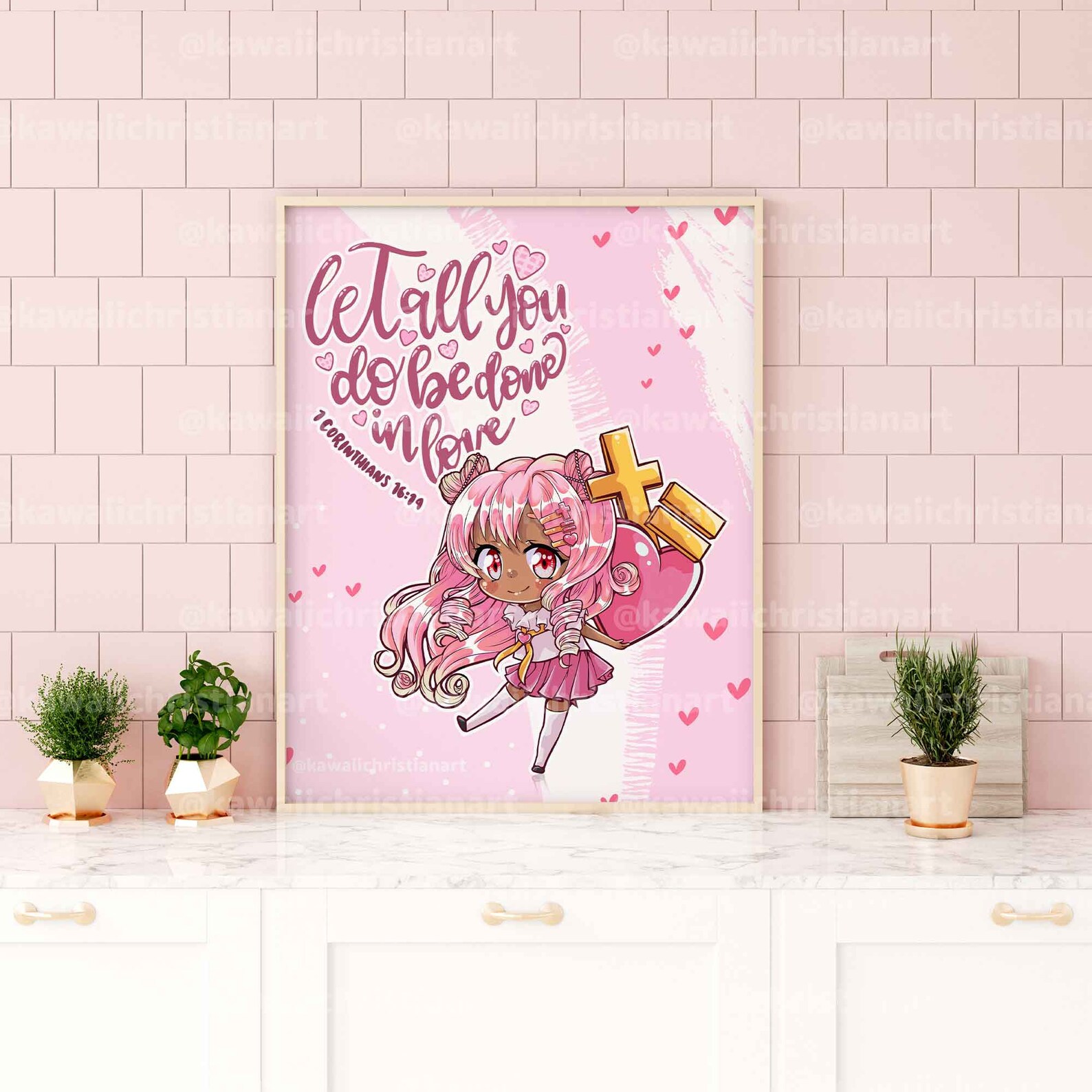 1 Corinthians 16:14 Cute Christian Anime Chibi Kawaii Aesthetic Love ...