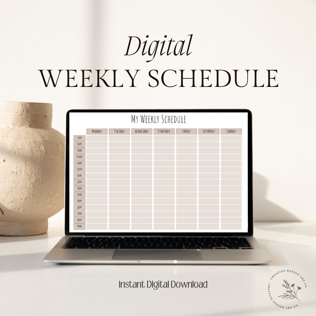 Weekly Schedule Week Planner Routine Tracker Activity Monitoring FREE ...