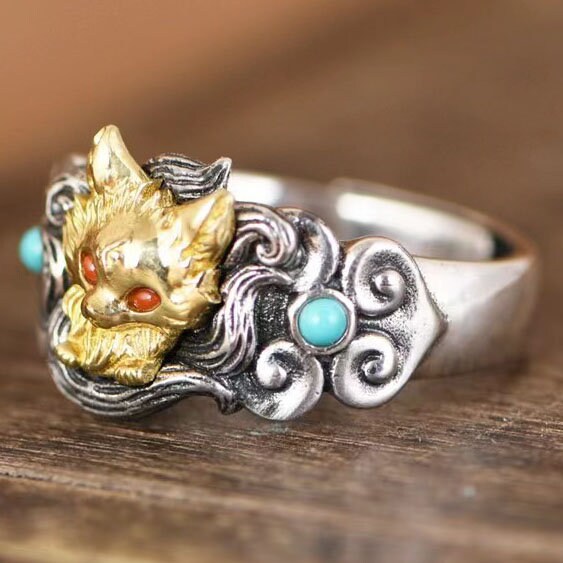 925 Sterling Silver Fox Ring,silver Fox Jewelry,animal Ring,wildlife ...