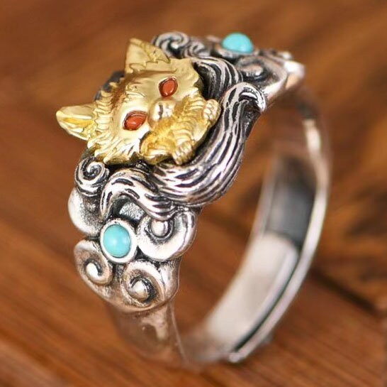 925 Sterling Silver Fox Ring,silver Fox Jewelry,animal Ring,wildlife ...