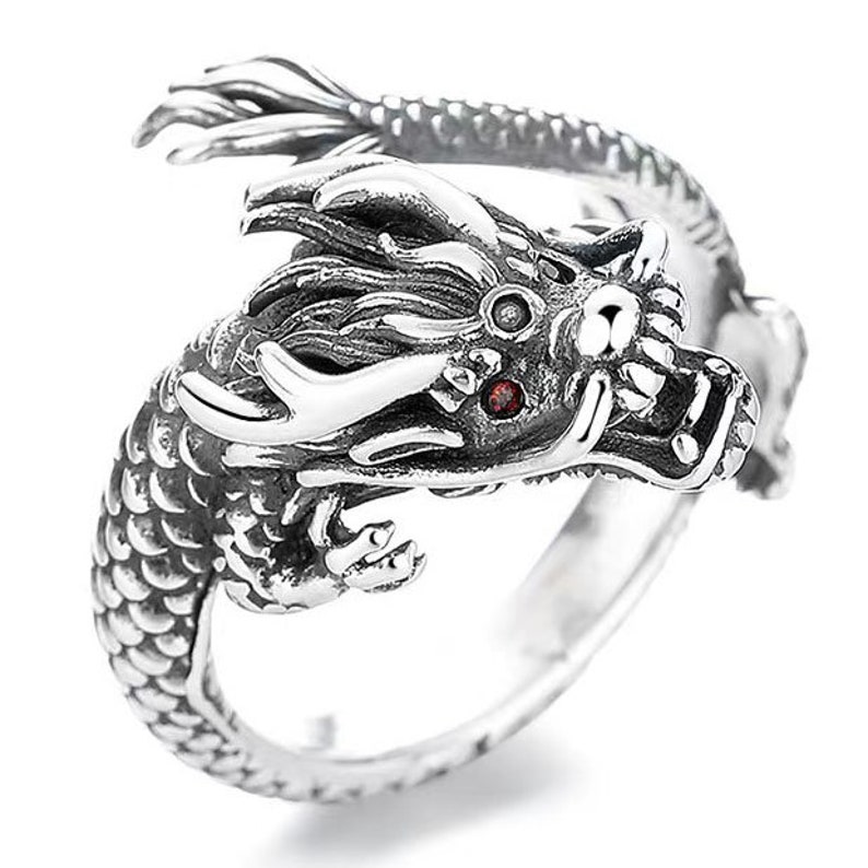 925 Sterling Silver Dragon Ring,handmade Ring,vintage Dragon Ring ...
