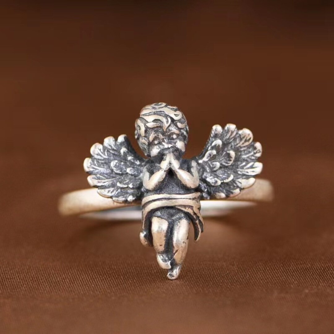 Sterling Silver Guardian Angel Ring,cute Ring,everyday Ring,sweet Ring ...