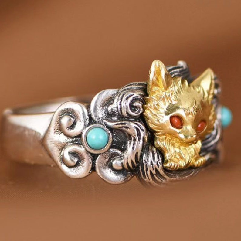 925 Sterling Silver Fox Ring,silver Fox Jewelry,animal Ring,wildlife ...