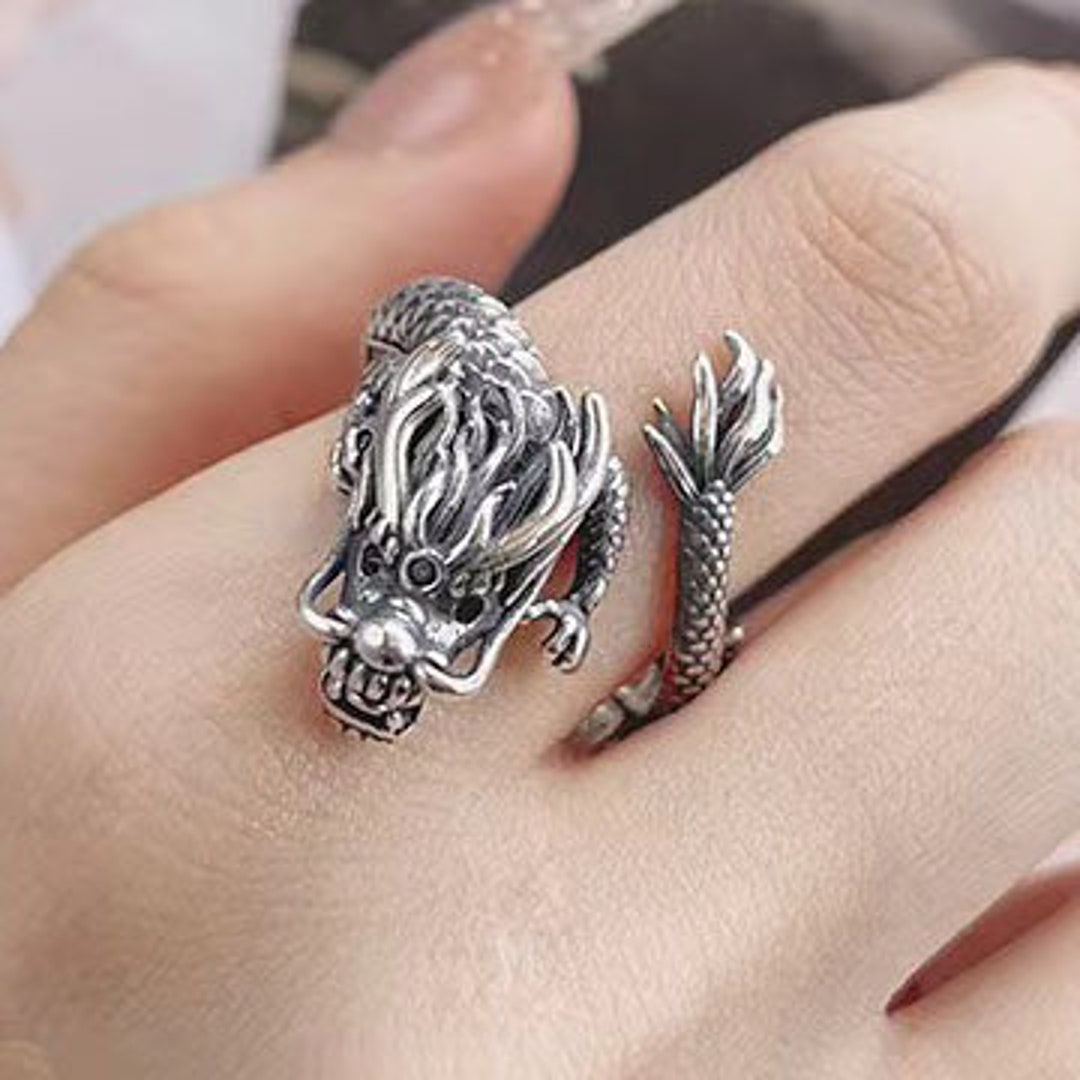 925 Sterling Silver Dragon Ring,handmade Ring,vintage Dragon Ring ...
