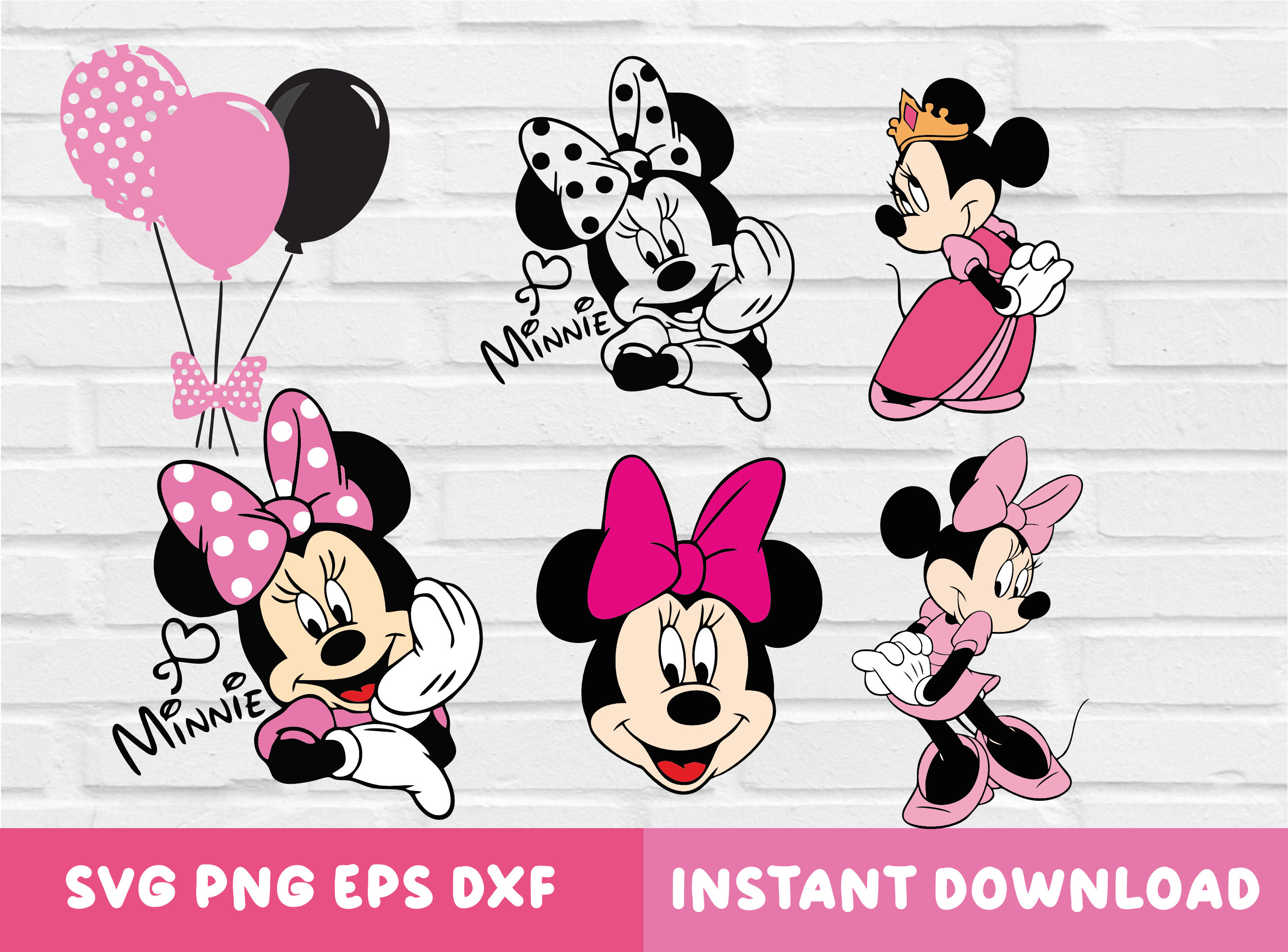 Minnie Mouse SVG, Minnie Head Svg, Cumpleaños de Minnie Mouse, Mickey ...